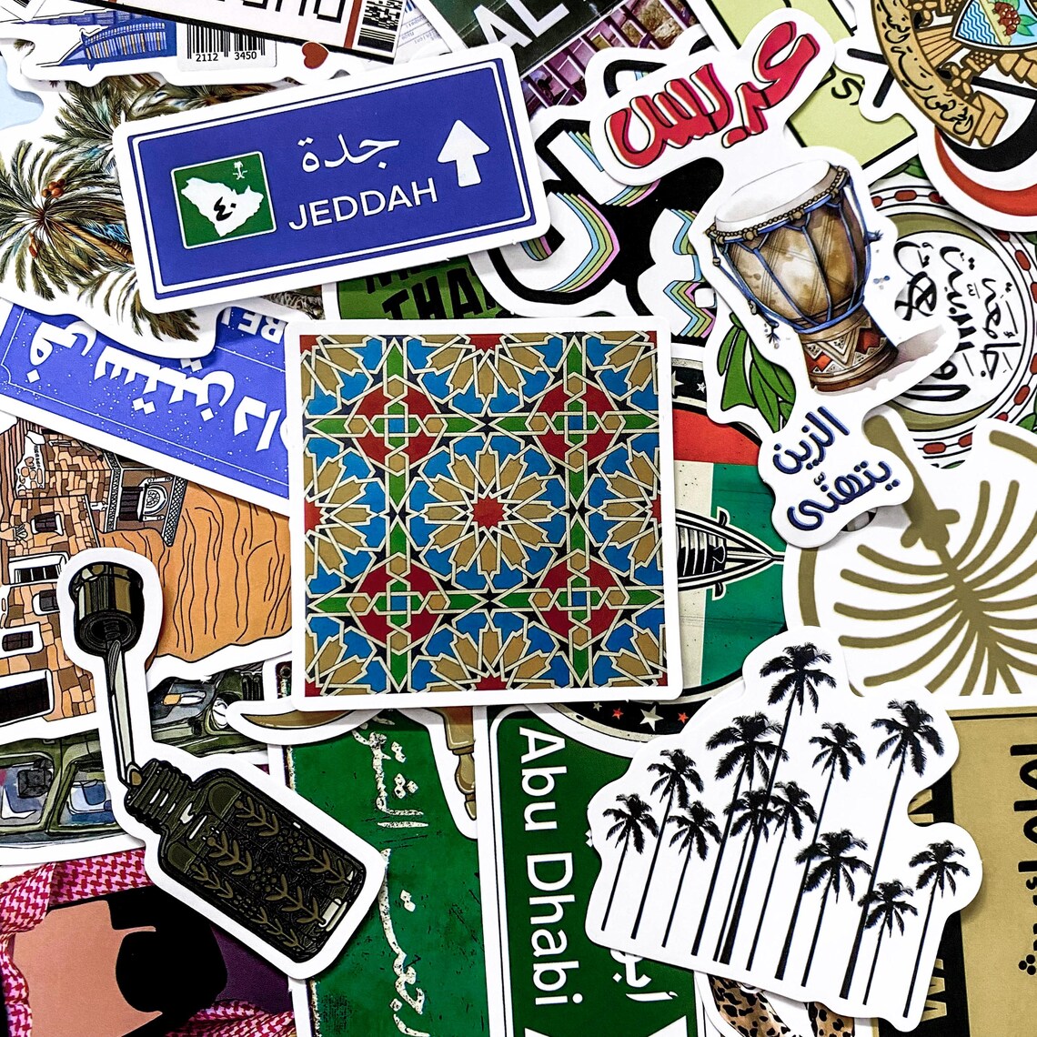 Pack of 50 Arabic Stickers, Middle Eastern Culture Stickers, Arabic ...