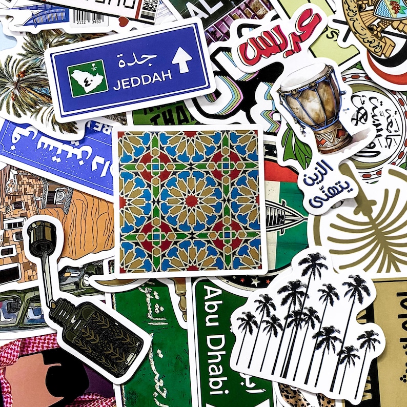 Pack of 50 Arabic Stickers, Middle Eastern Culture Stickers, Arabic ...