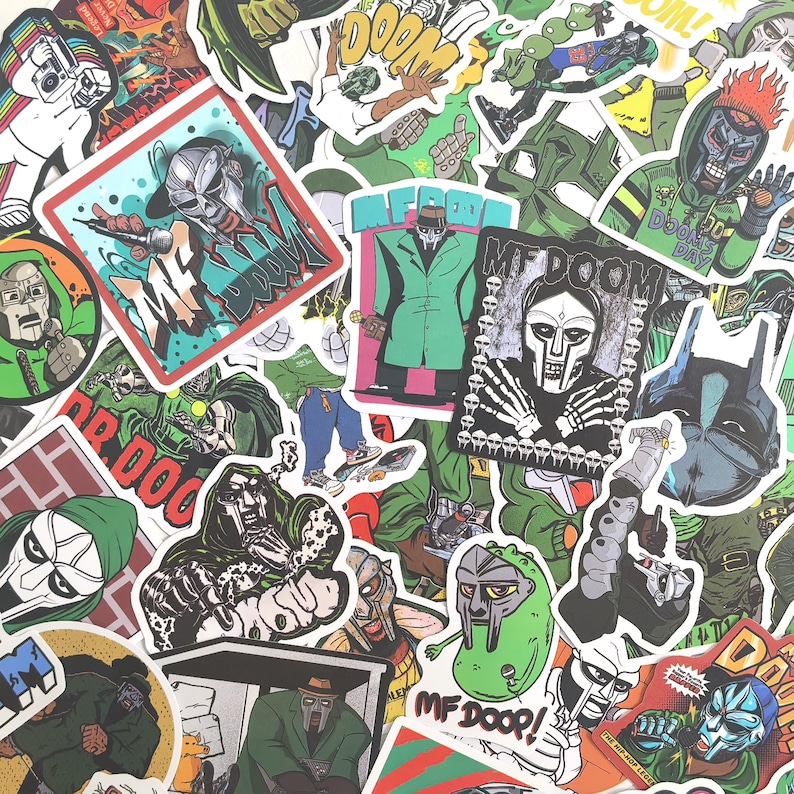 Pack of 50 MF-DOOM Stickers, Hip-hop Rapper Stickers, Old School Music ...