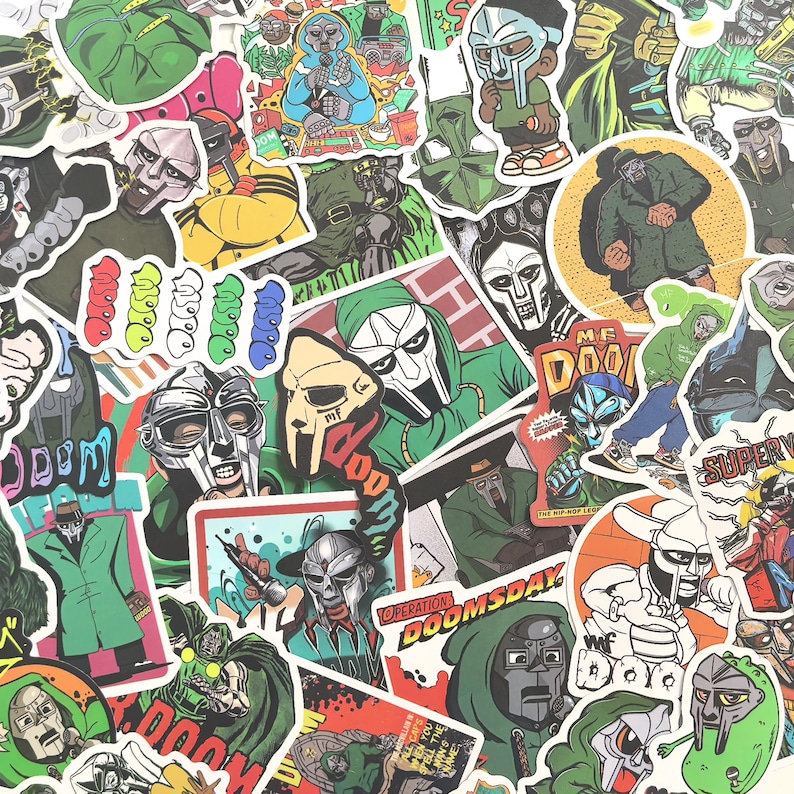 Pack of 50 MF-DOOM Stickers, Hip-hop Rapper Stickers, Old School Music ...