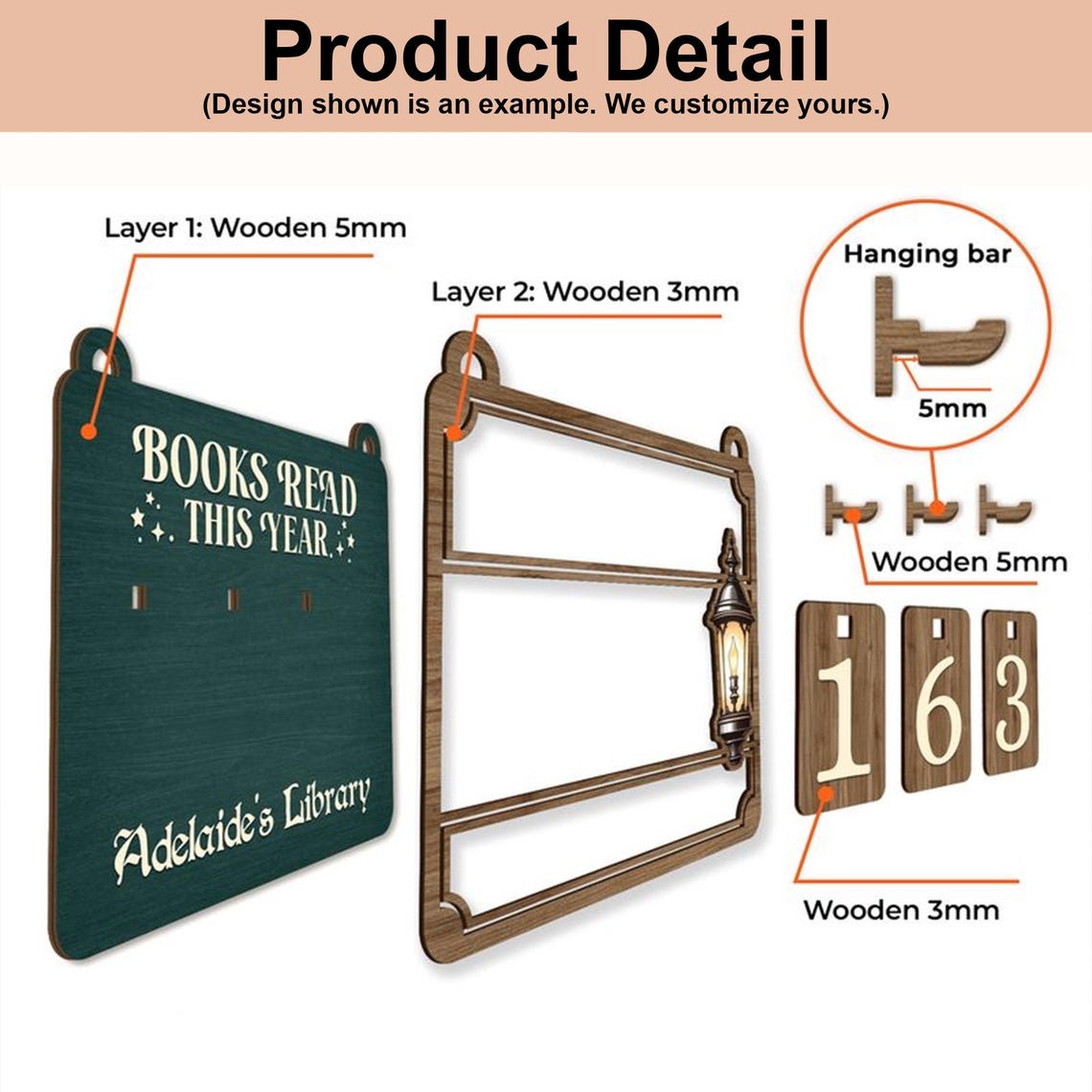 Custom Book Tracker, Reading Goal Counter, Coquette Library Sign, Dark ...