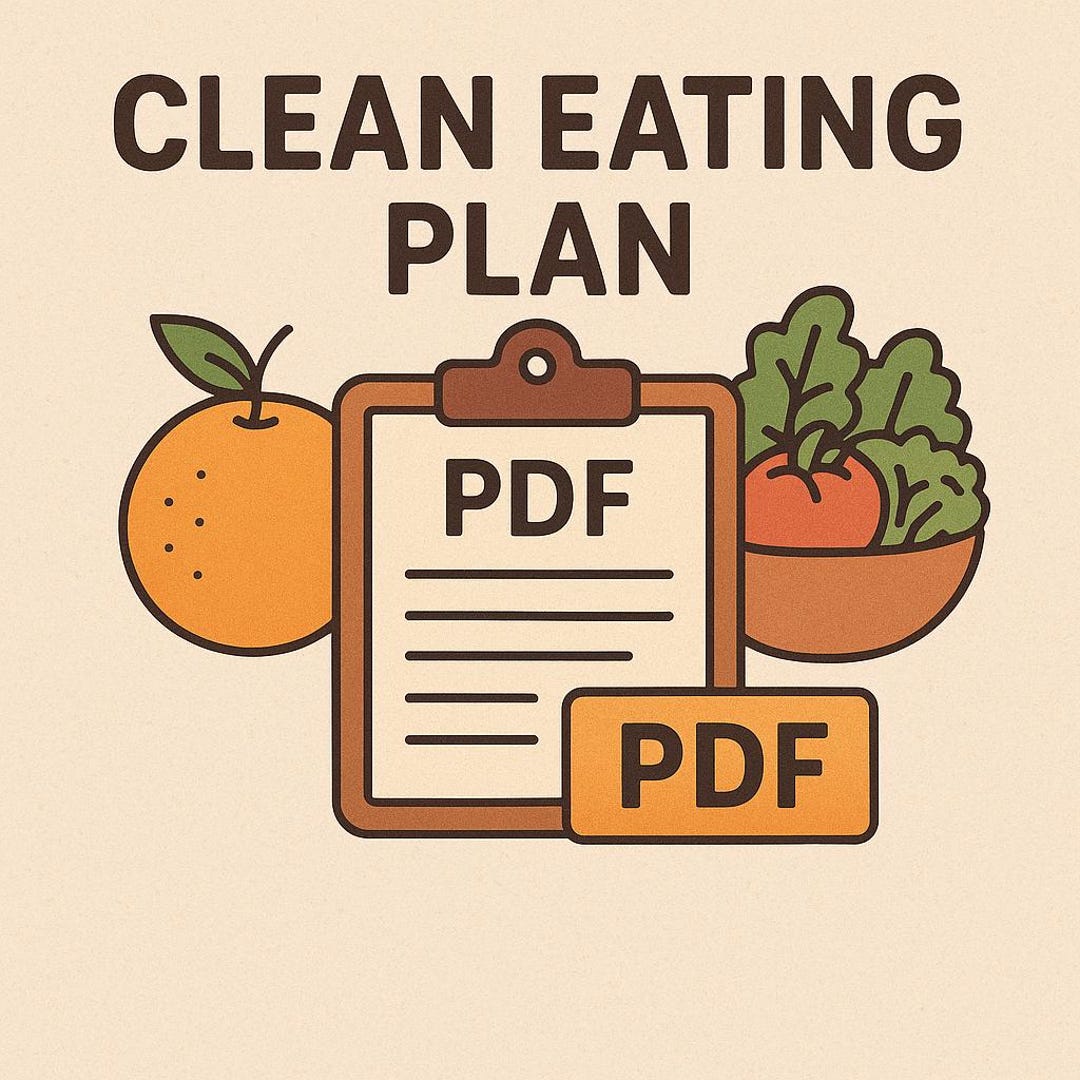Clean Eating Meal Plan PDF - Healthy Eating Planner / Nutrition Guide ...