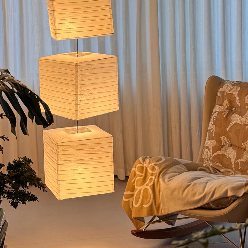 Japanese Rice Paper Cube Pendant Lampshade | IKEA ORGEL Inspired DIY ...