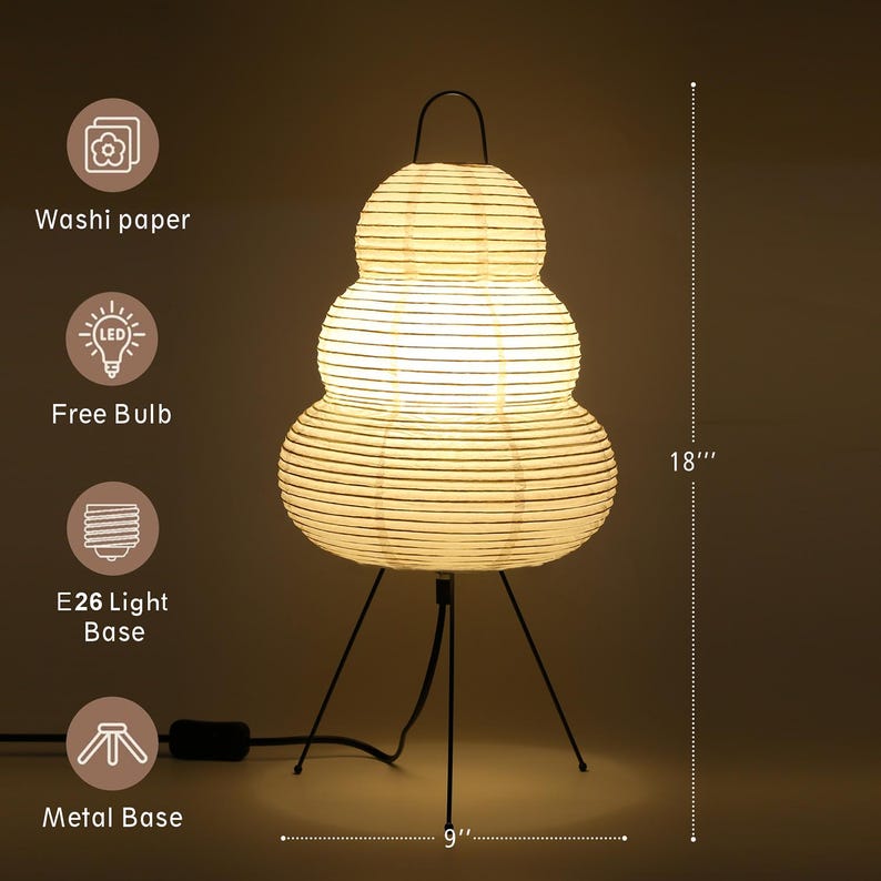Cloud Shaped LED Table Lamp – Handmade Japanese Rice Paper Lantern ...