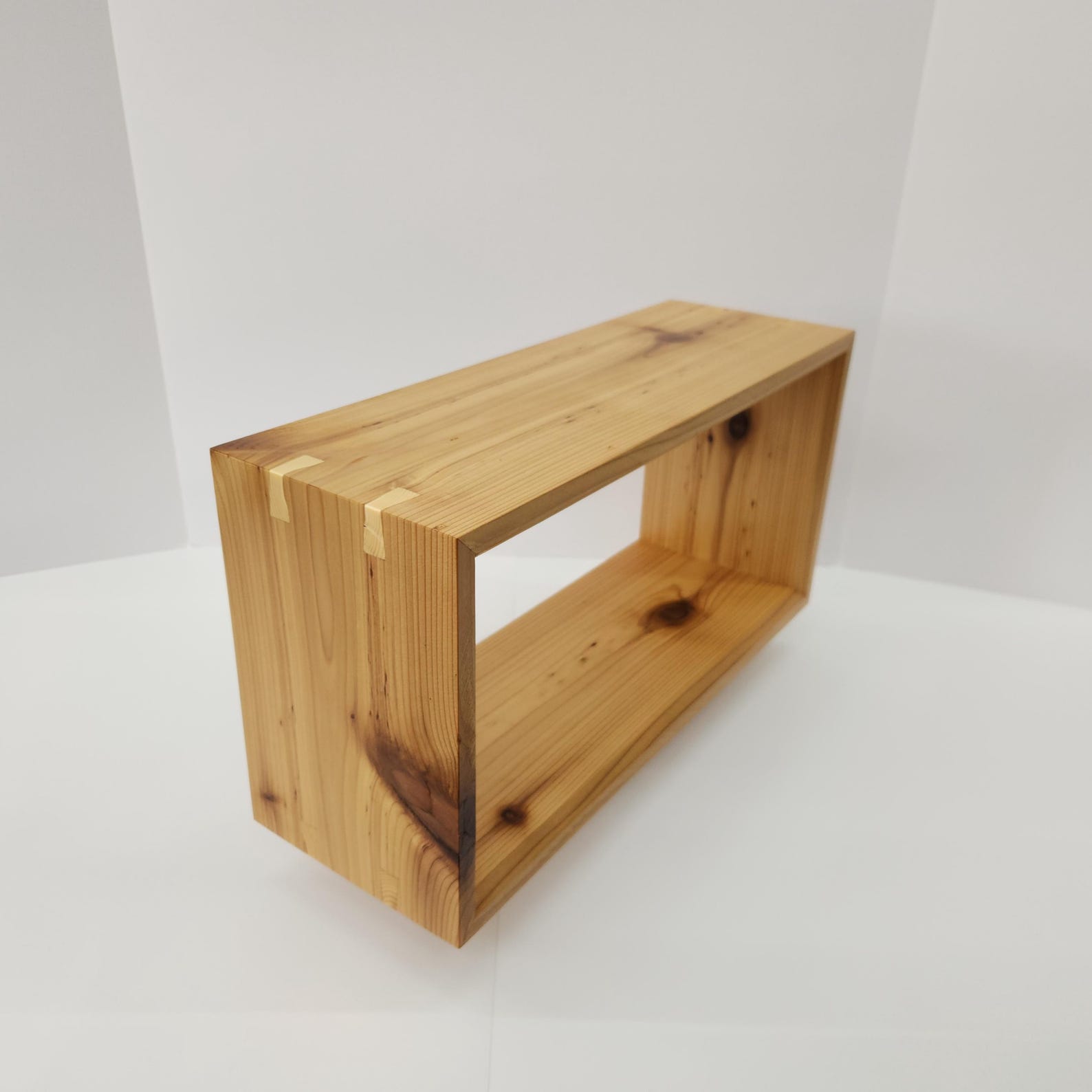 Rustic Cedar Floating Box Frame Shelf With Dovetail Keys Solid Wood ...
