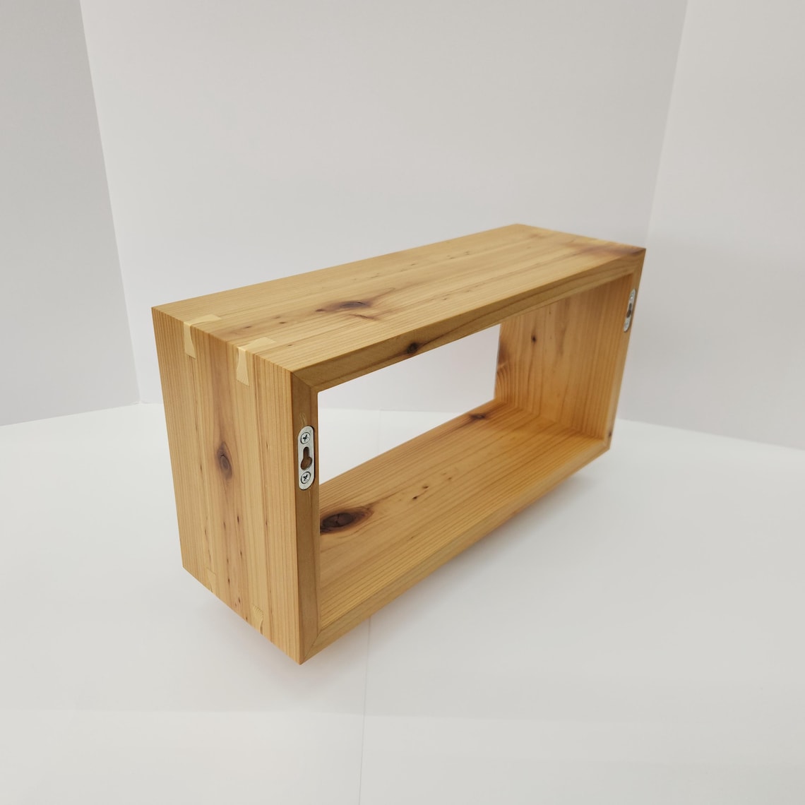 Rustic Cedar Floating Box Frame Shelf With Dovetail Keys Solid Wood ...