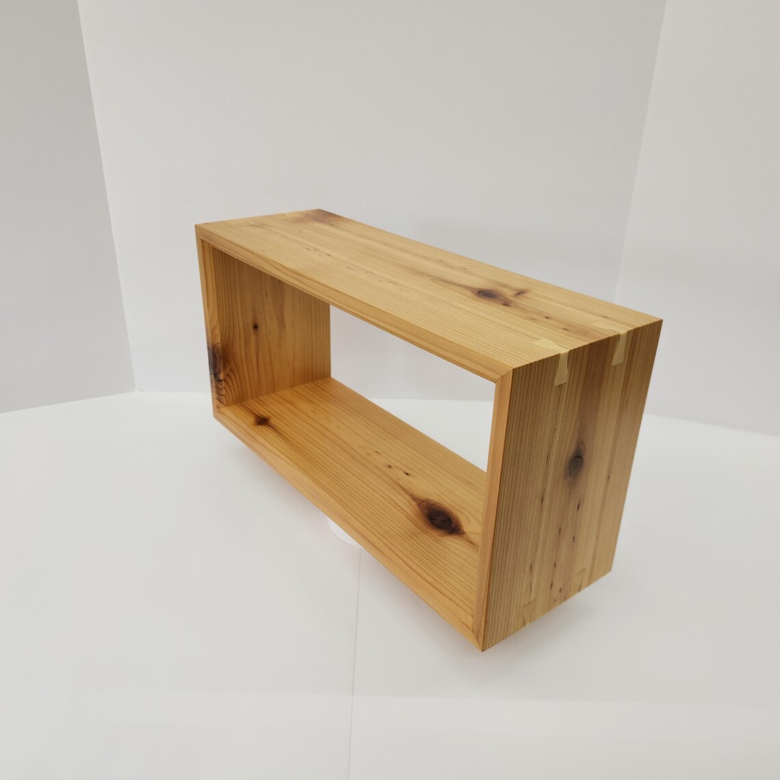 Rustic Cedar Floating Box Frame Shelf With Dovetail Keys Solid Wood ...