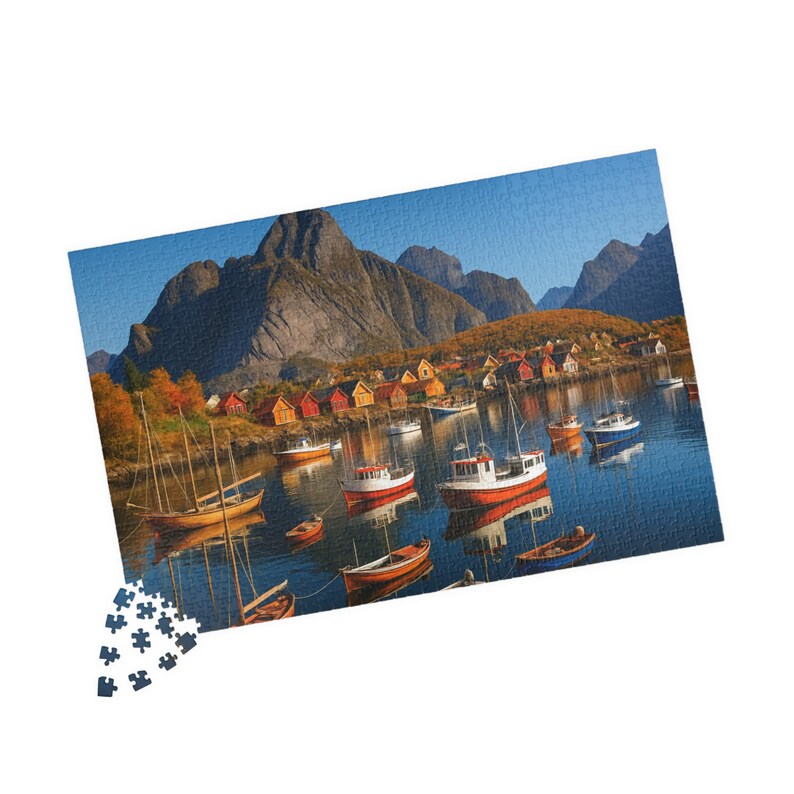 Nordic Boats Harbor Jigsaw Puzzle 1000 Piece | Scandinavian Coastline ...