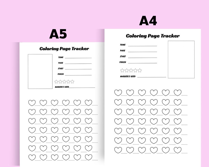 Coloring Page Tracker Printable, Adult Coloring Log, Self Care Journal ...