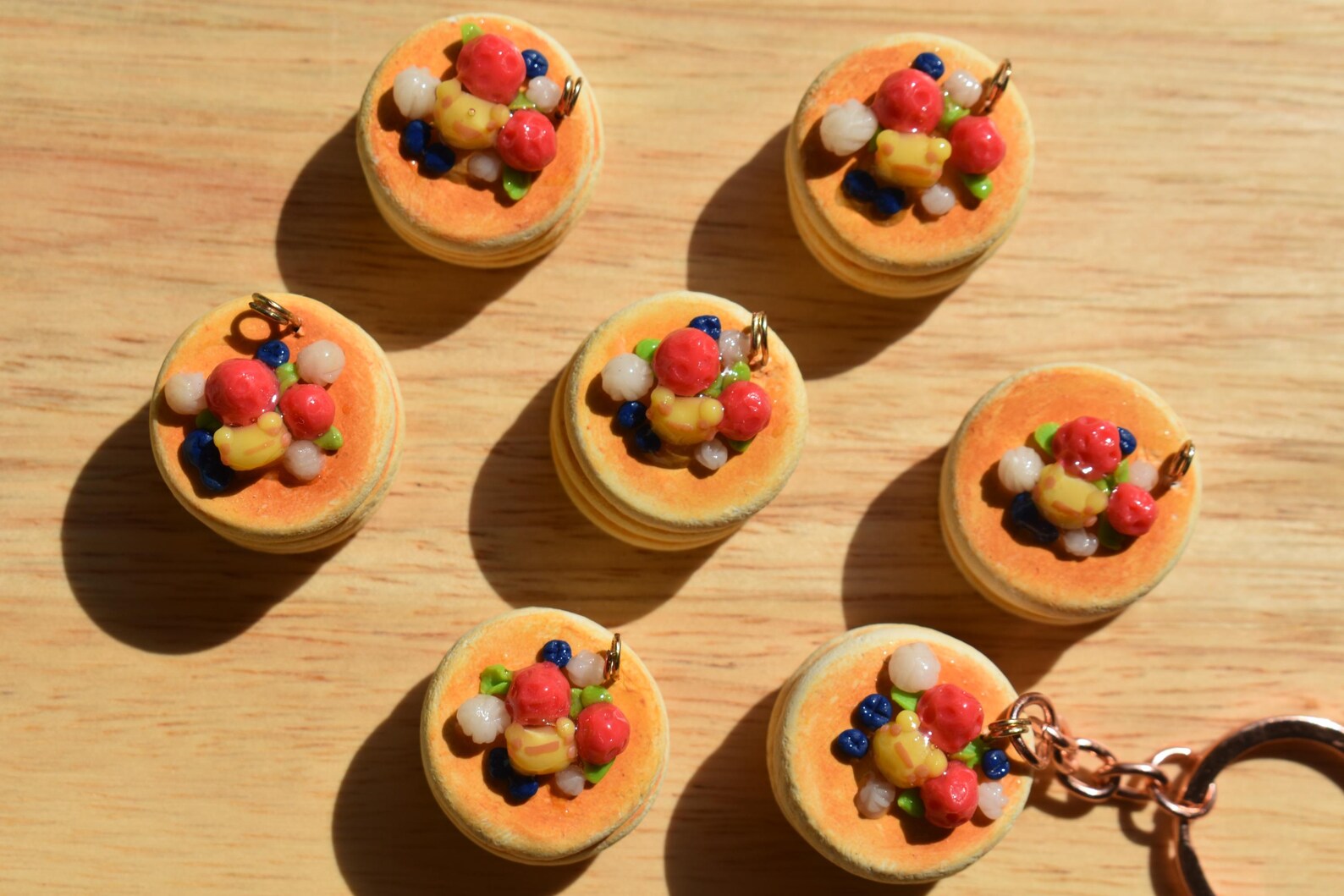 Handmade Pancake Stack Keychain: Miniature Polymer Clay Food Charm - Etsy