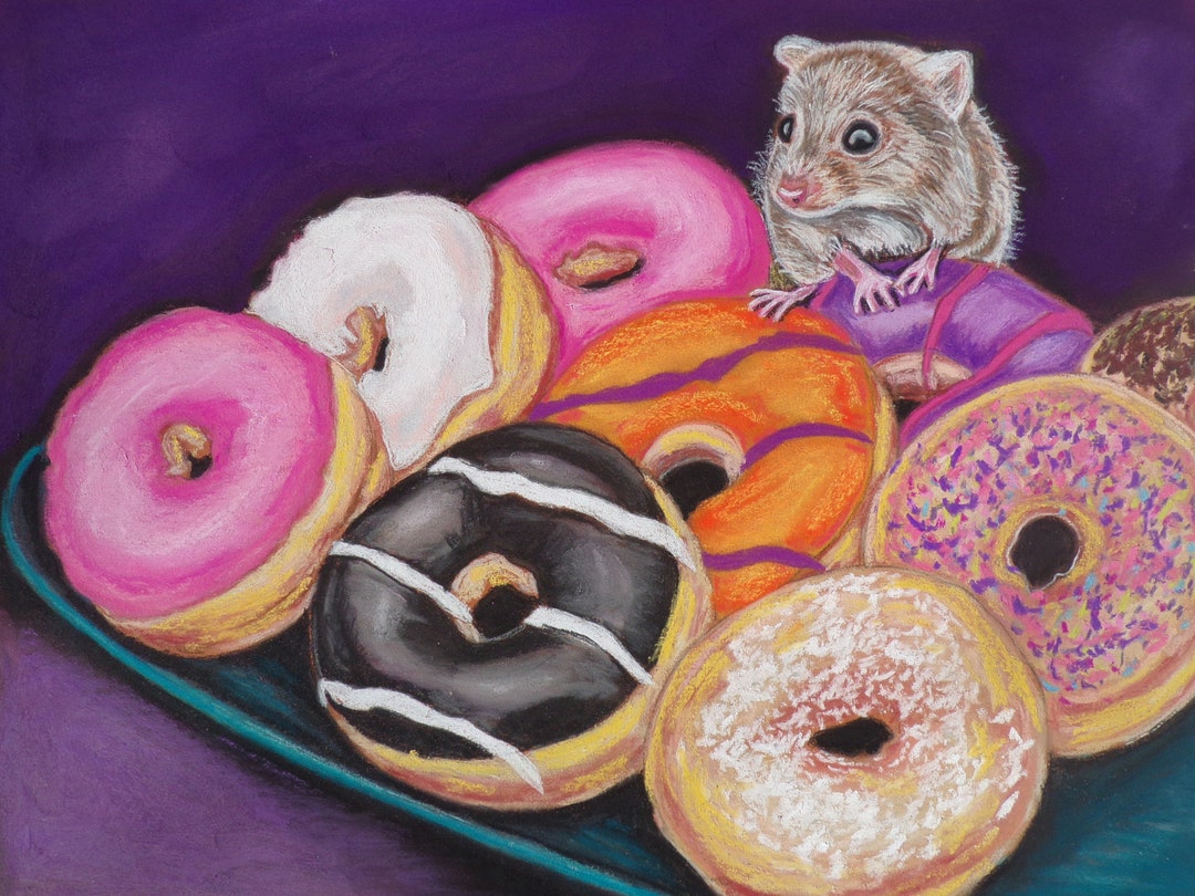 Mouse Art Mouse With Donuts Print of the Original Painting -wall Decor ...