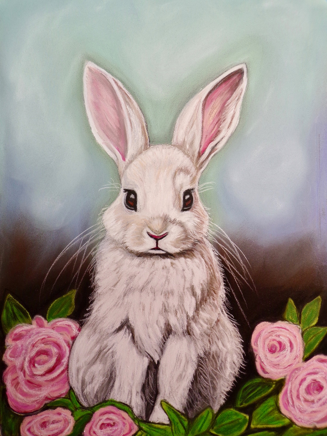Rabbit Original Painting- Rabbit Wall Decor-bunny Art-rabbit Gift- Hand ...