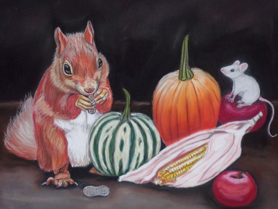 Squirrel Painting, Mouse Painting , Woodland Animal Painting, Original ...