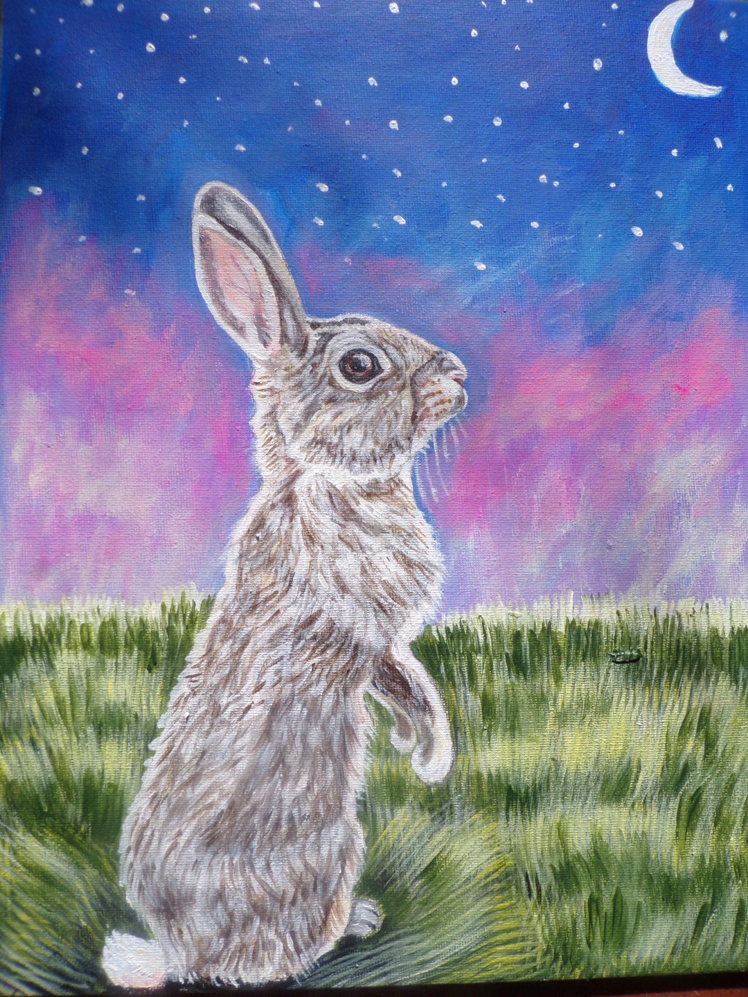 Rabbit Painting, Rabbit Art, Bunny Art, Wall Decor , Original Painting ...