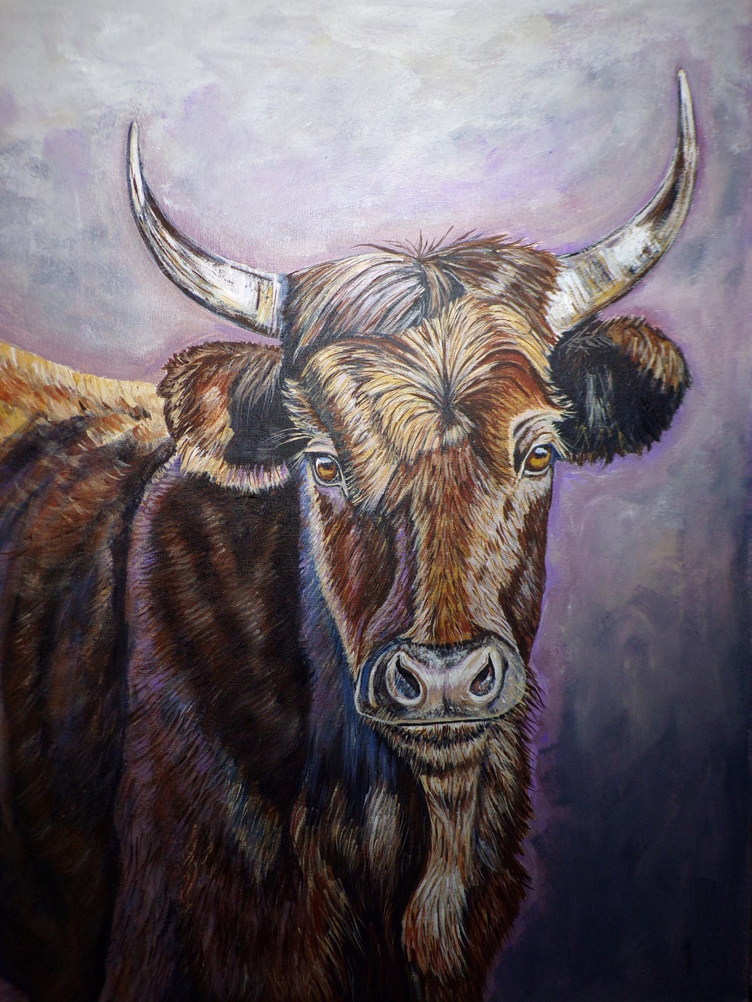 Bull Painting- Cattle-highland Cow- Western Art- Original Art ...