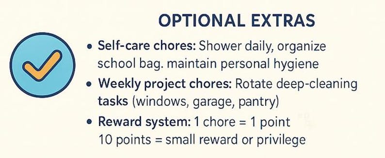 A Chore Chart for Your Pre-teens and Teenagers. - Etsy