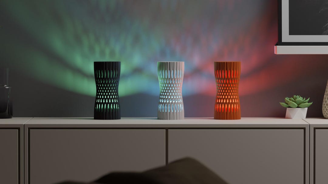 Perforated Hourglass Lamp – Modern 3D Printed Accent Light With Kit - Etsy