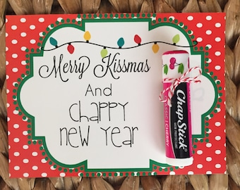 Christmas PRINTABLE 'merry Kissmas and Chappy New - Etsy