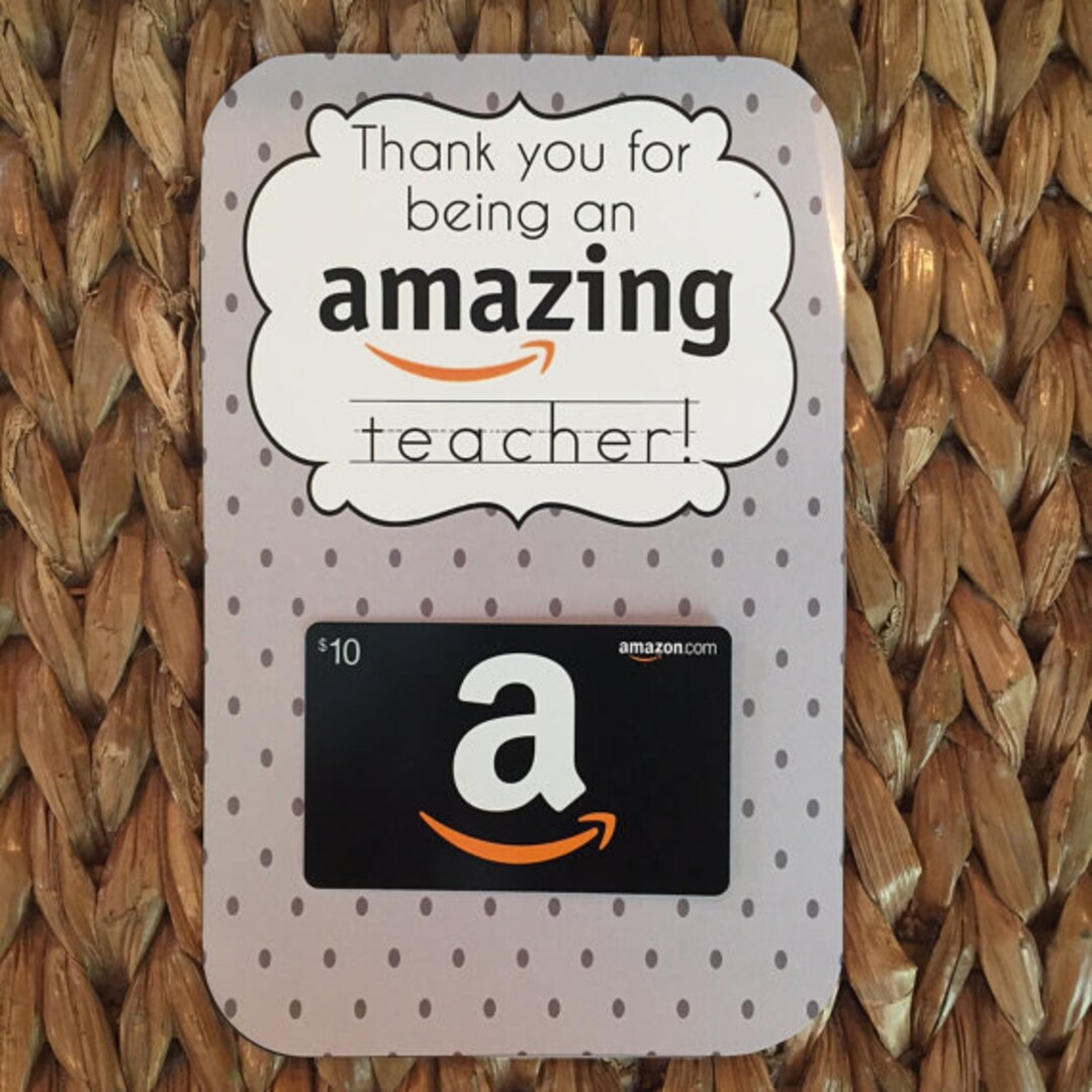 CUSTOM: AMAZON Printable teacher Appreciation Gift Gift Card Holder - Etsy