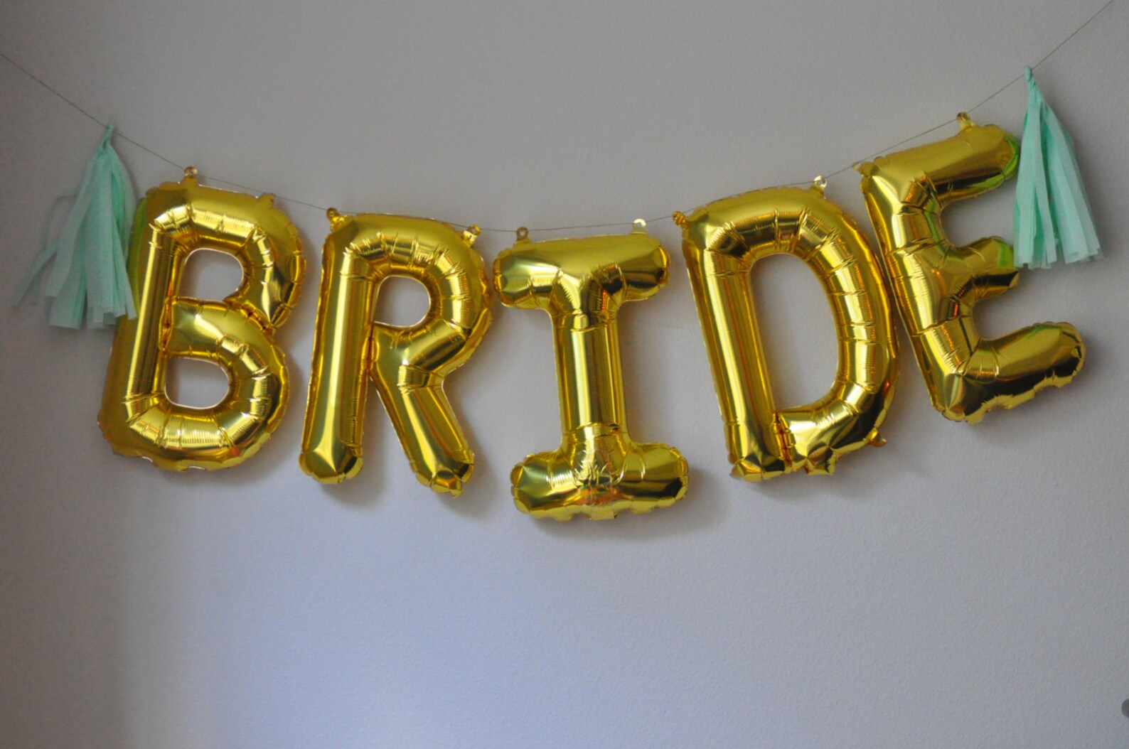 BRIDE Gold Mylar Balloons bachelorette Party Bridal Shower | Etsy