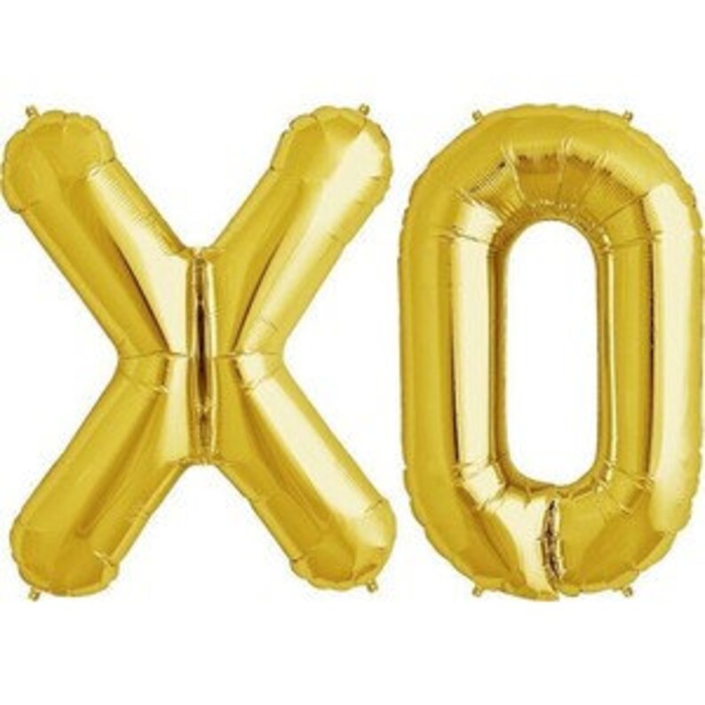 XO Gold Mylar Balloons Engagement party Engagement pictures | Etsy