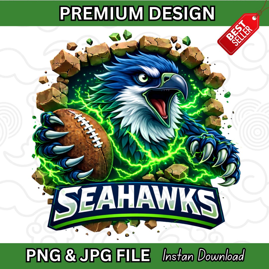 Seahawks Tumbler Sublimation Design, Football Clipart (digital Download ...