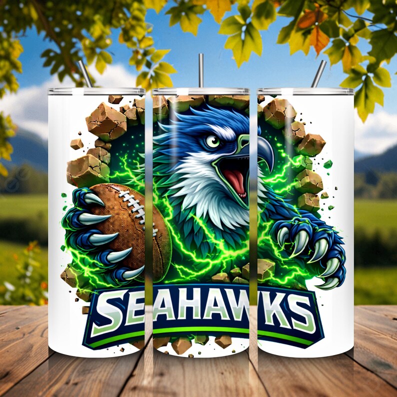 Seahawks Tumbler Sublimation Design, Football Clipart (digital Download ...