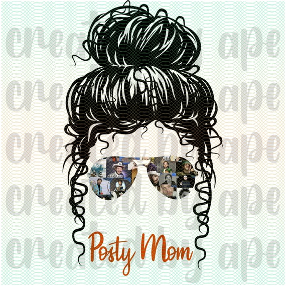 Posty Mom Messy Bun Digital Sublimation Waterslide PNG | Etsy