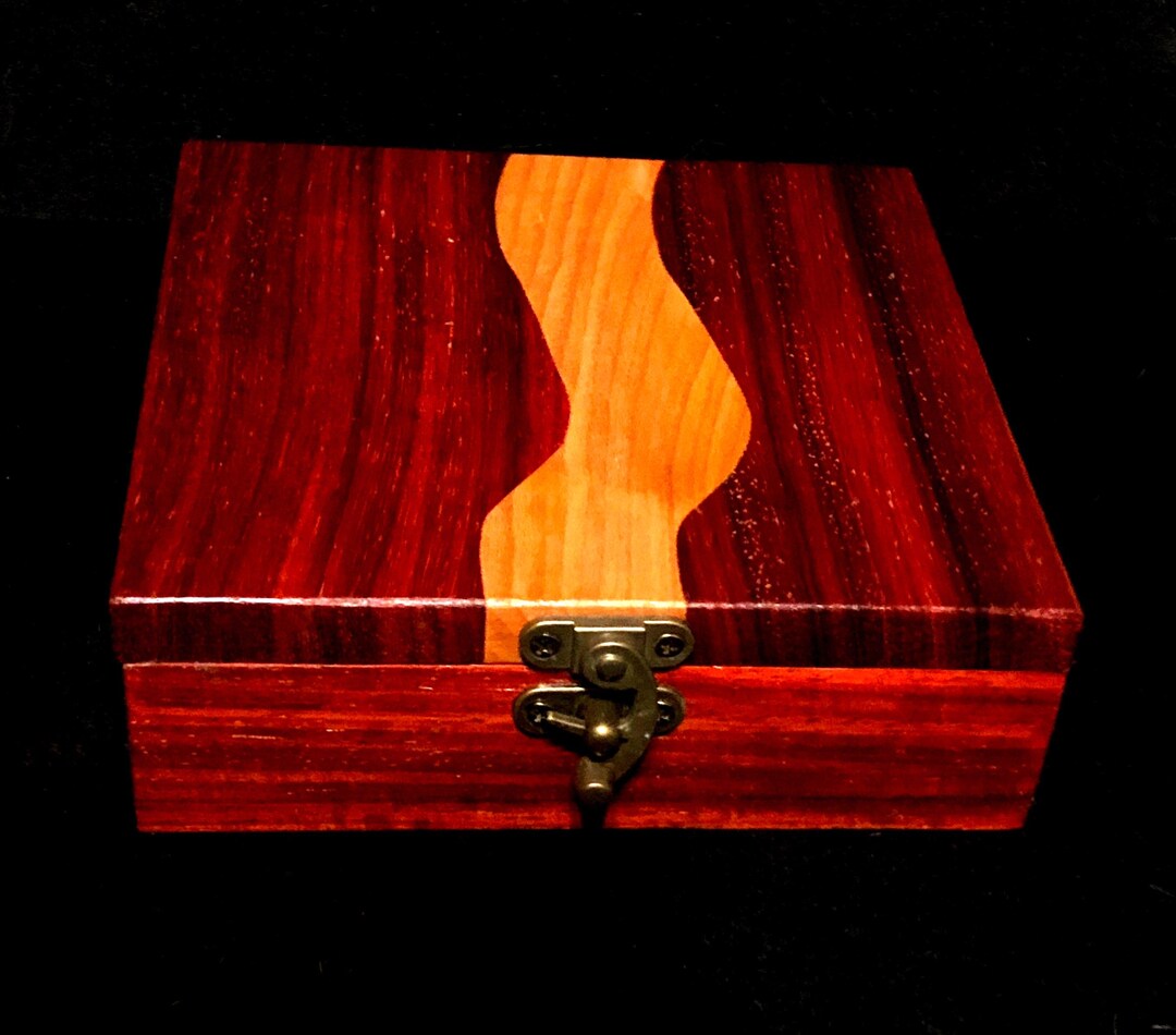 Paduak and Cherry Wood Keepsake Box - Stunningly Gorgeous Home Decor - Etsy