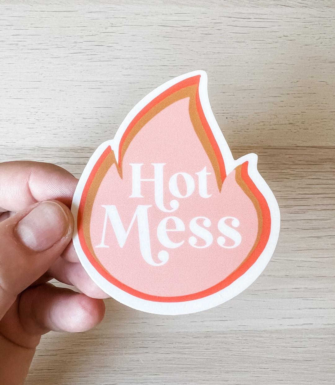 Hot Mess Vinyl Sticker/white Background/laptop Sticker/journal Sticker ...