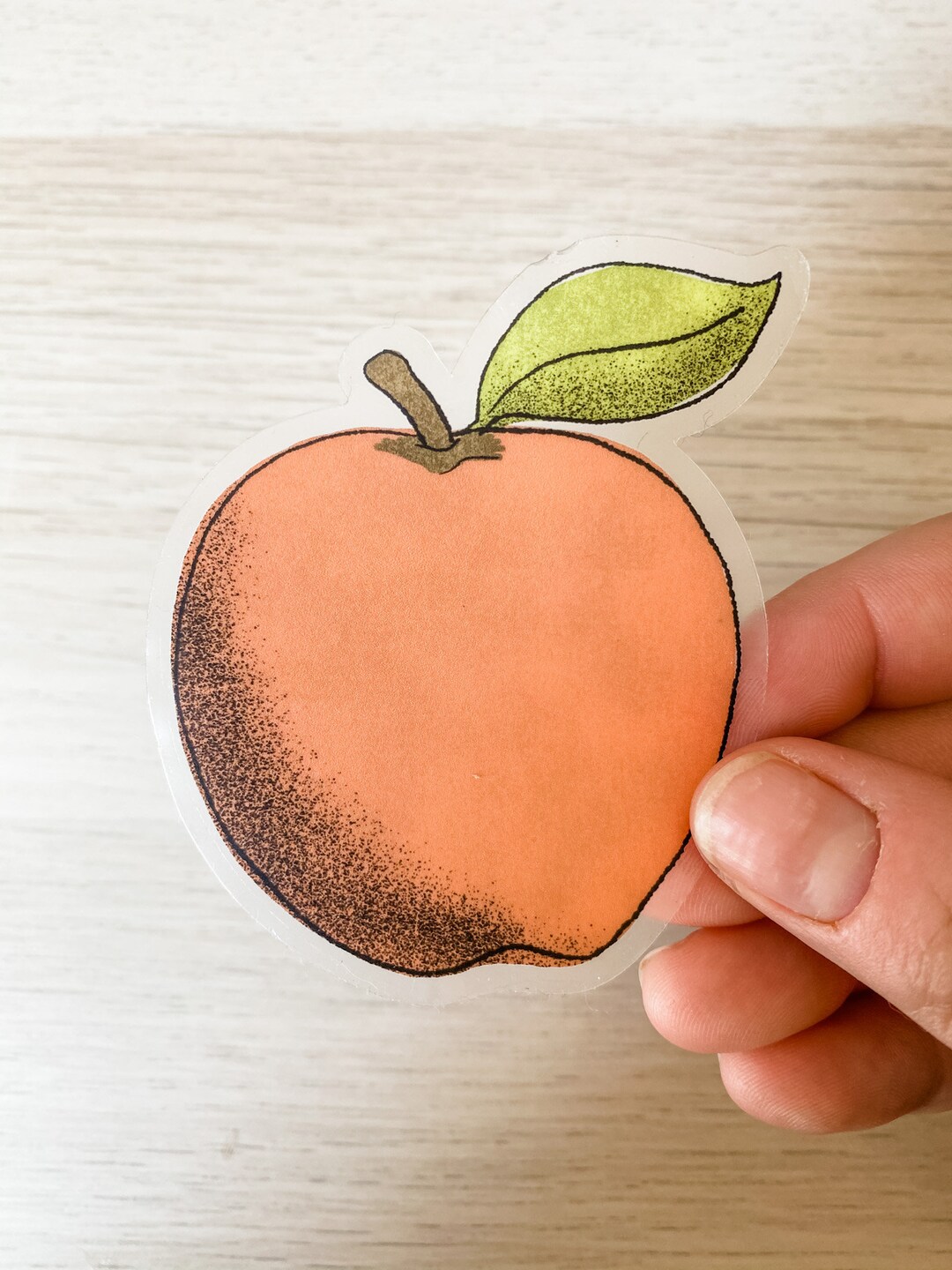 Mid Century Apple Vinyl Sticker/clear Background/mid Century Sticker ...