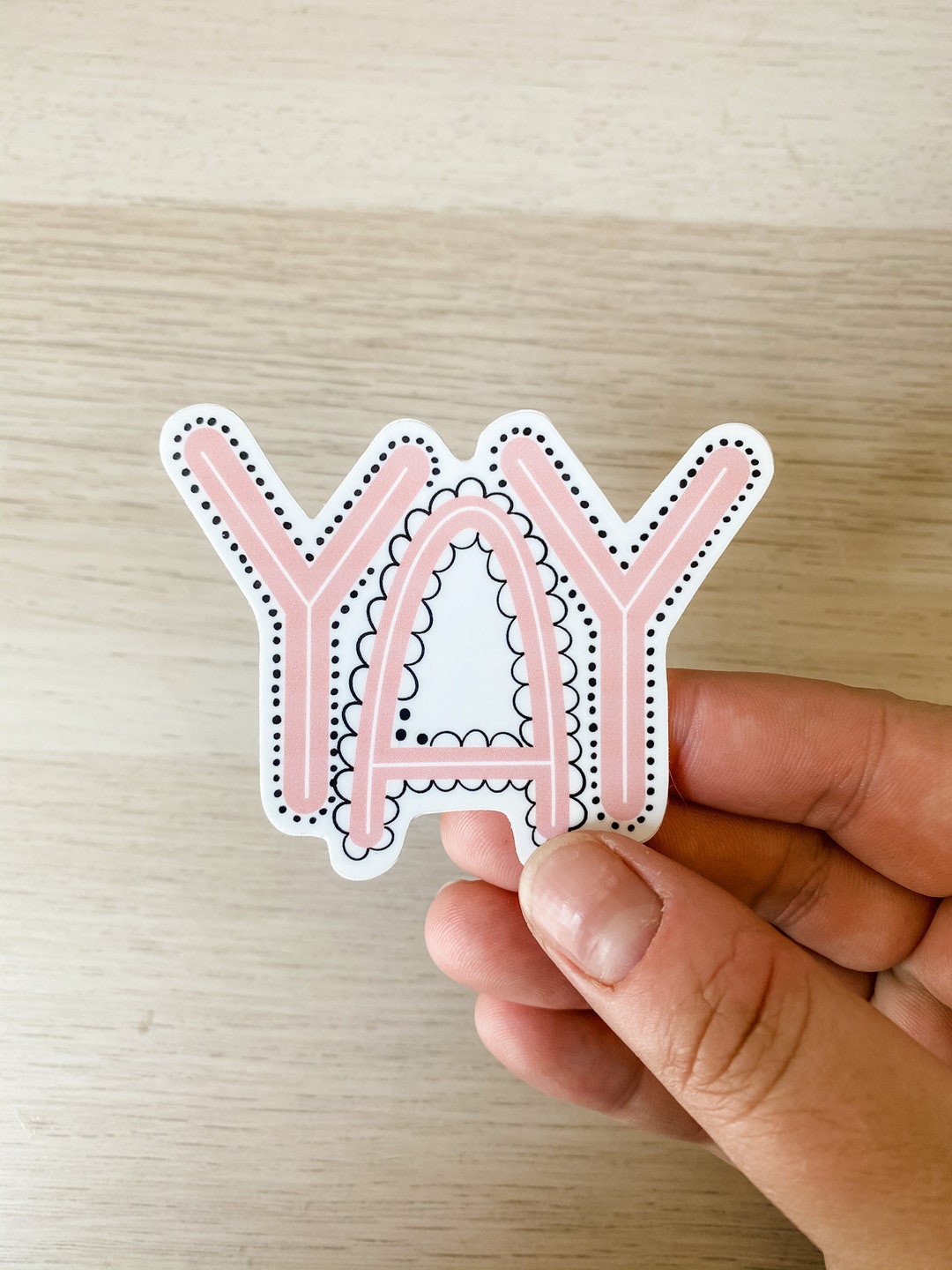 YAY Doodle Vinyl Sticker/white Background/yay/laptop Sticker/journal ...