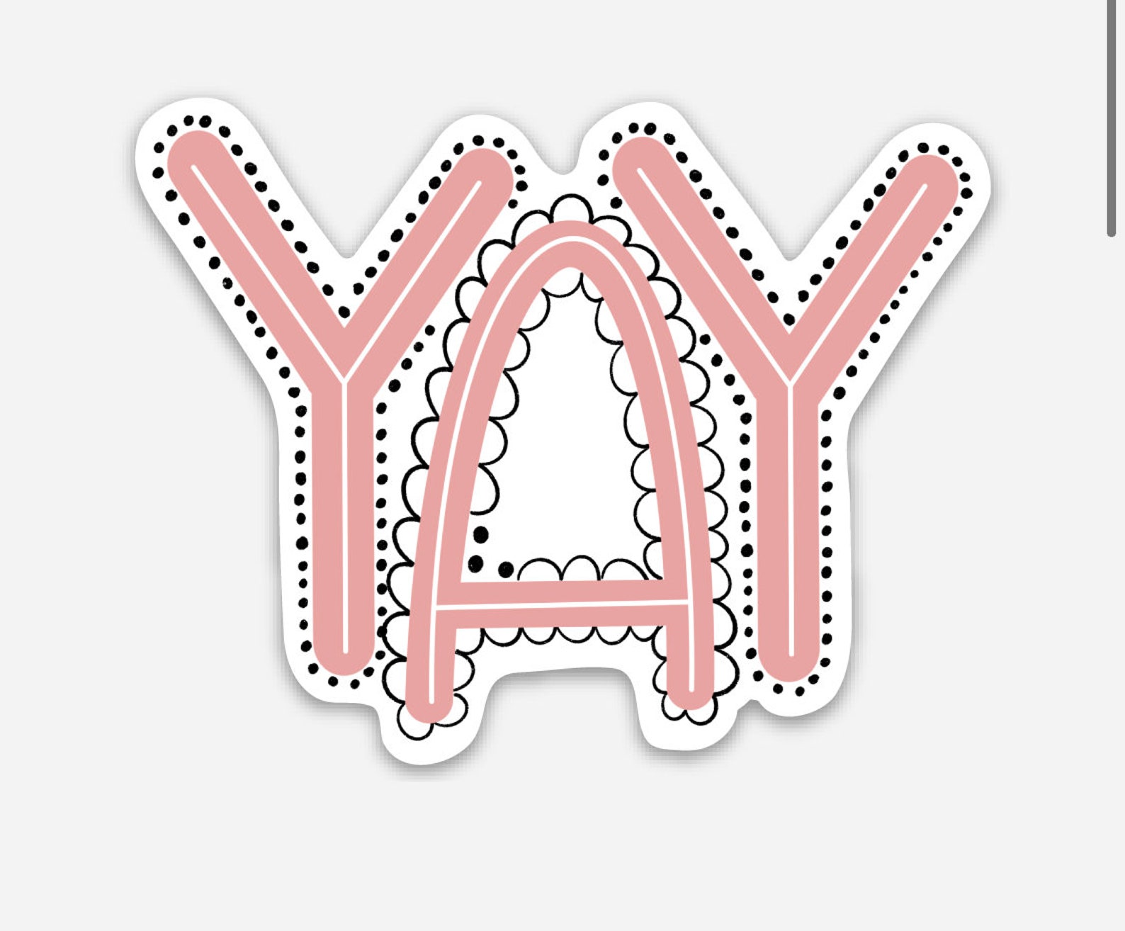 YAY Doodle Vinyl Sticker/white Background/yay/laptop Sticker/journal ...