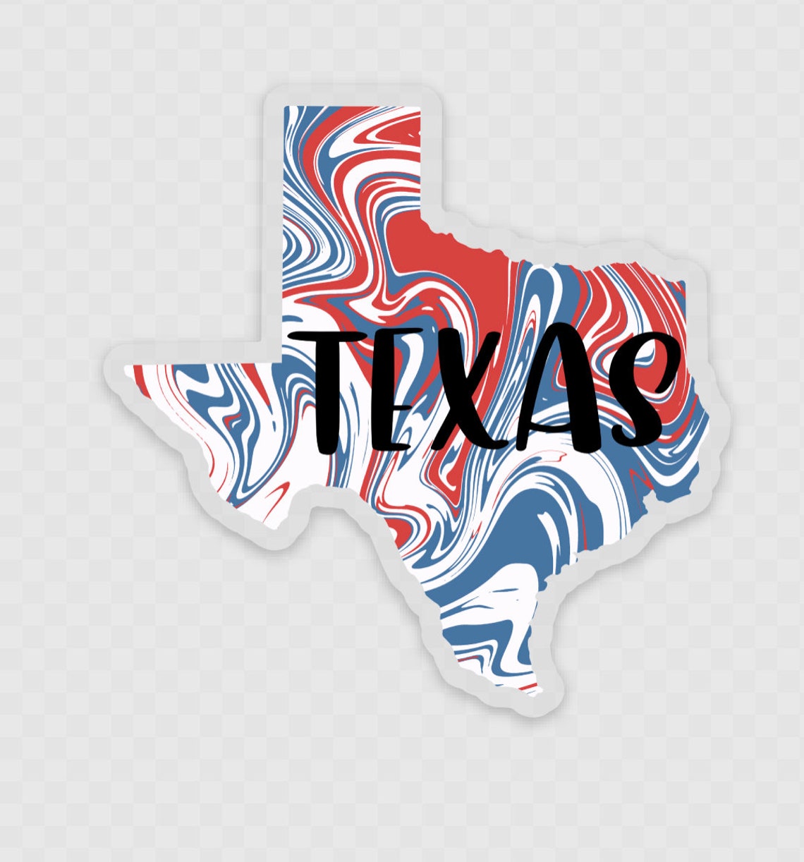 Texas Tie-dye Clear Vinyl Sticker/clear Background/texas/laptop Sticker ...