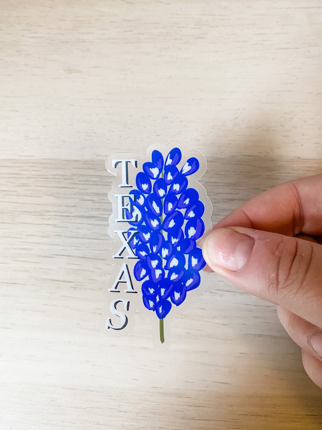 Texas Bluebonnet Clear Vinyl Sticker/clear Background/texas/laptop ...