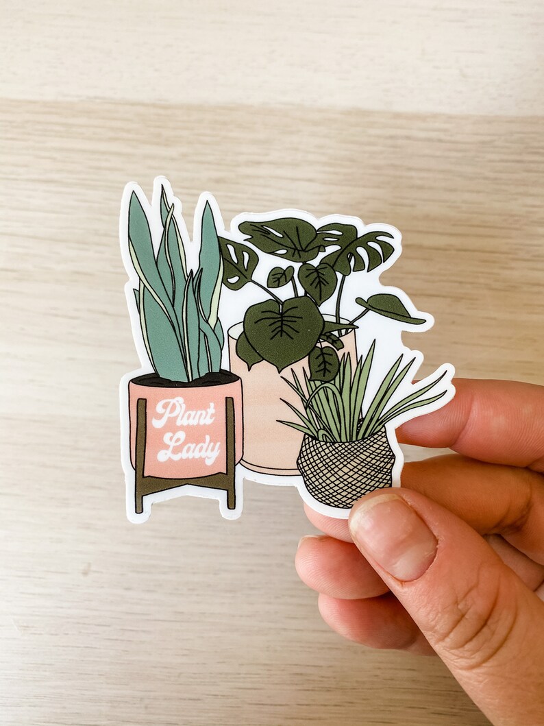 Plant Lady/ House Plants Vinyl Sticker/white Background/boho Sticker ...