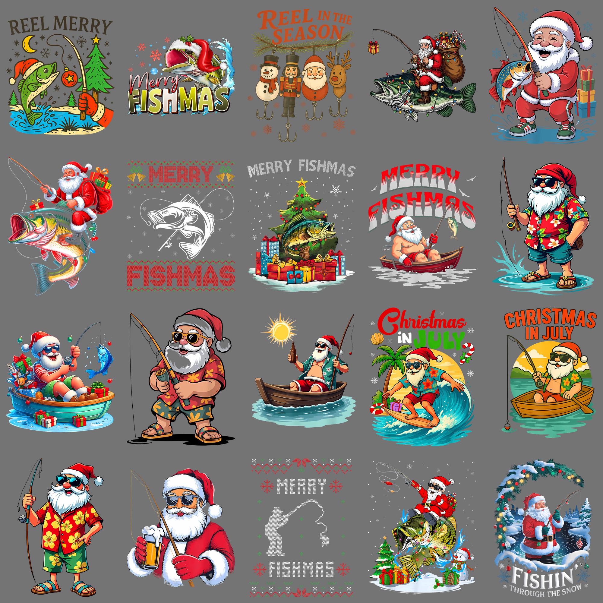 Santa Fishing Christmas PNG – Funny Outdoors Holiday Humor Clipart ...
