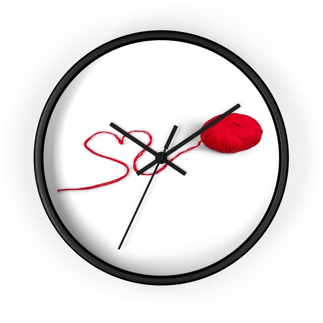 Knitting Yarn Wall Clock: Craft Room Decor - Gift for Knitters - Etsy