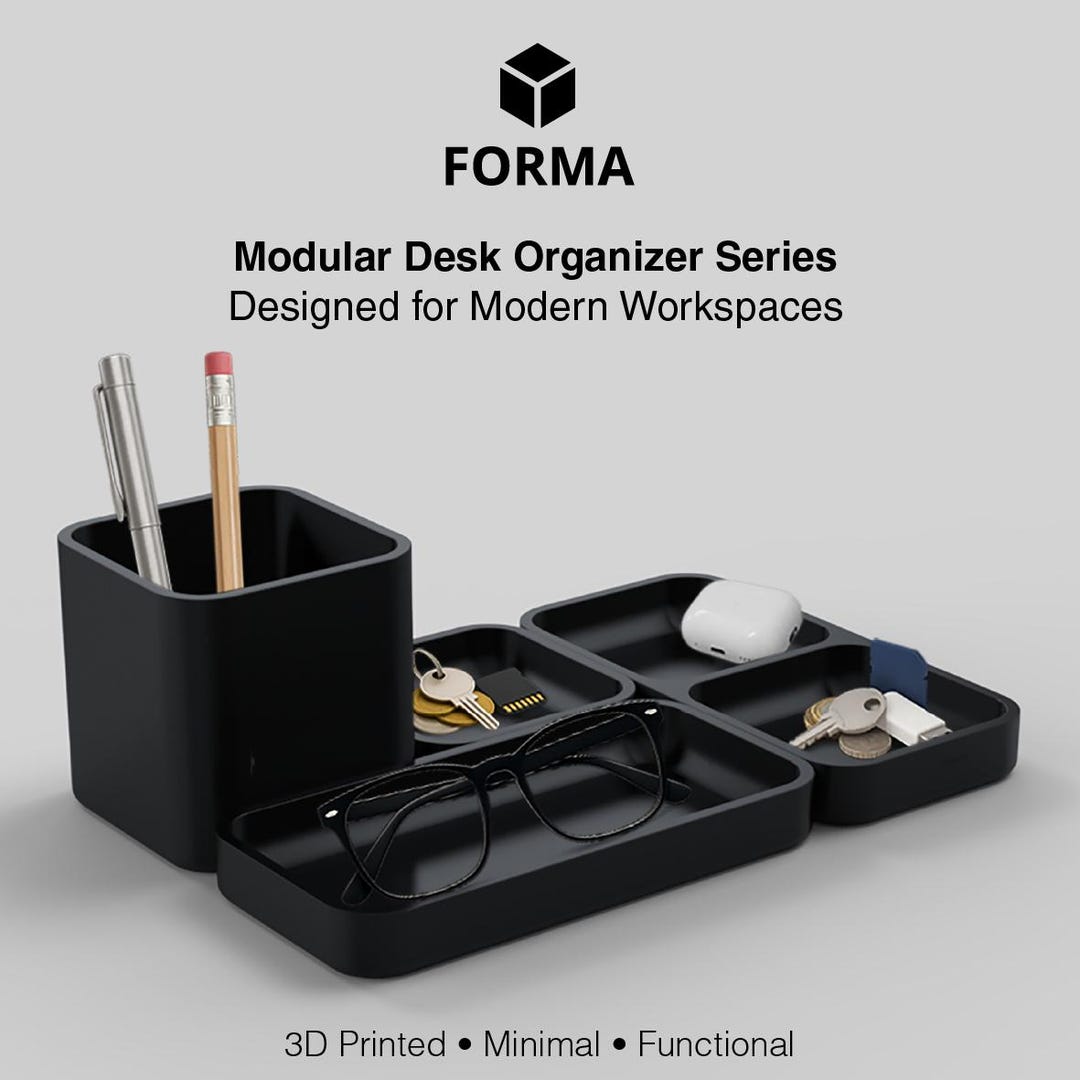 Forma Modular Desk Organizer Series – 3D Printed Minimal Trays ...