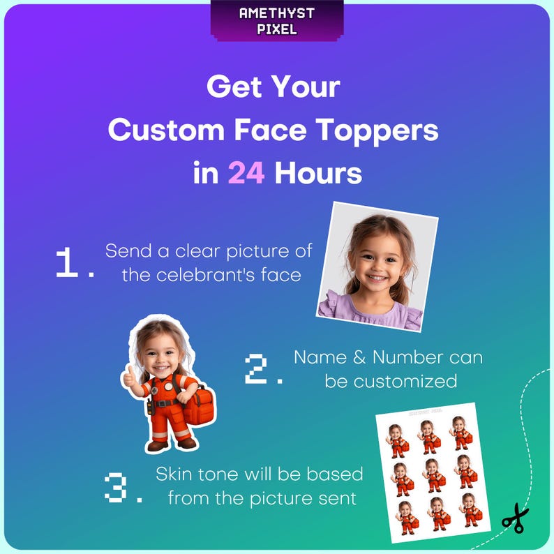 First Responder Cupcake Toppers, Custom Face Paramedic (EMT Birthday ...