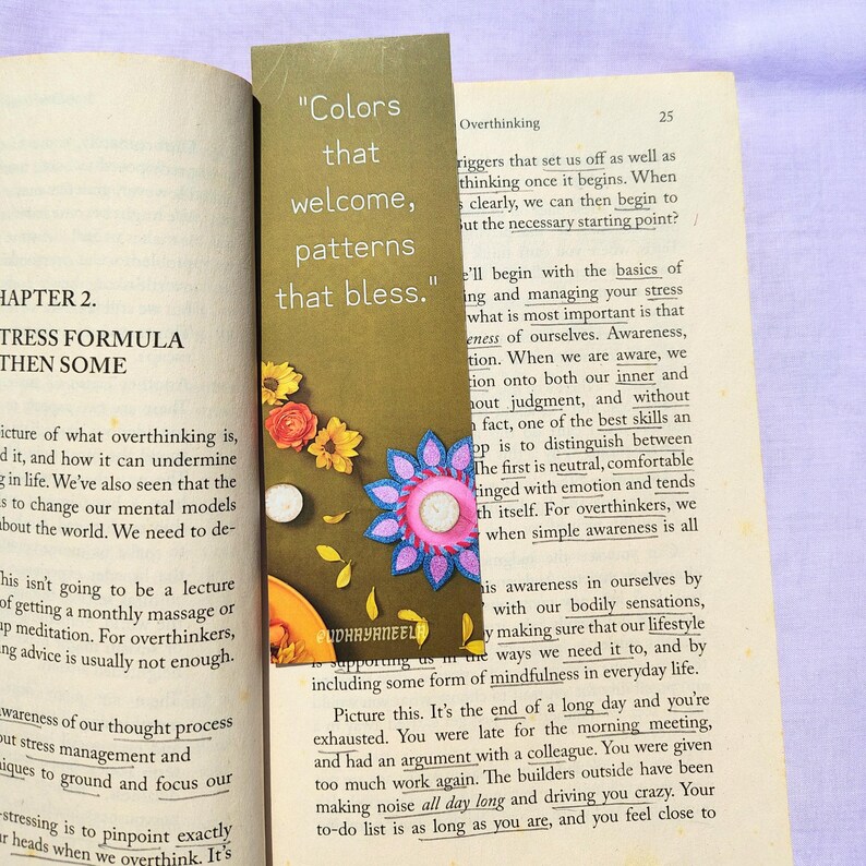 Rangoli Bookmarks Set: Vibrant Indian Art, Printable PDF, 1 Zip (2x6 ...