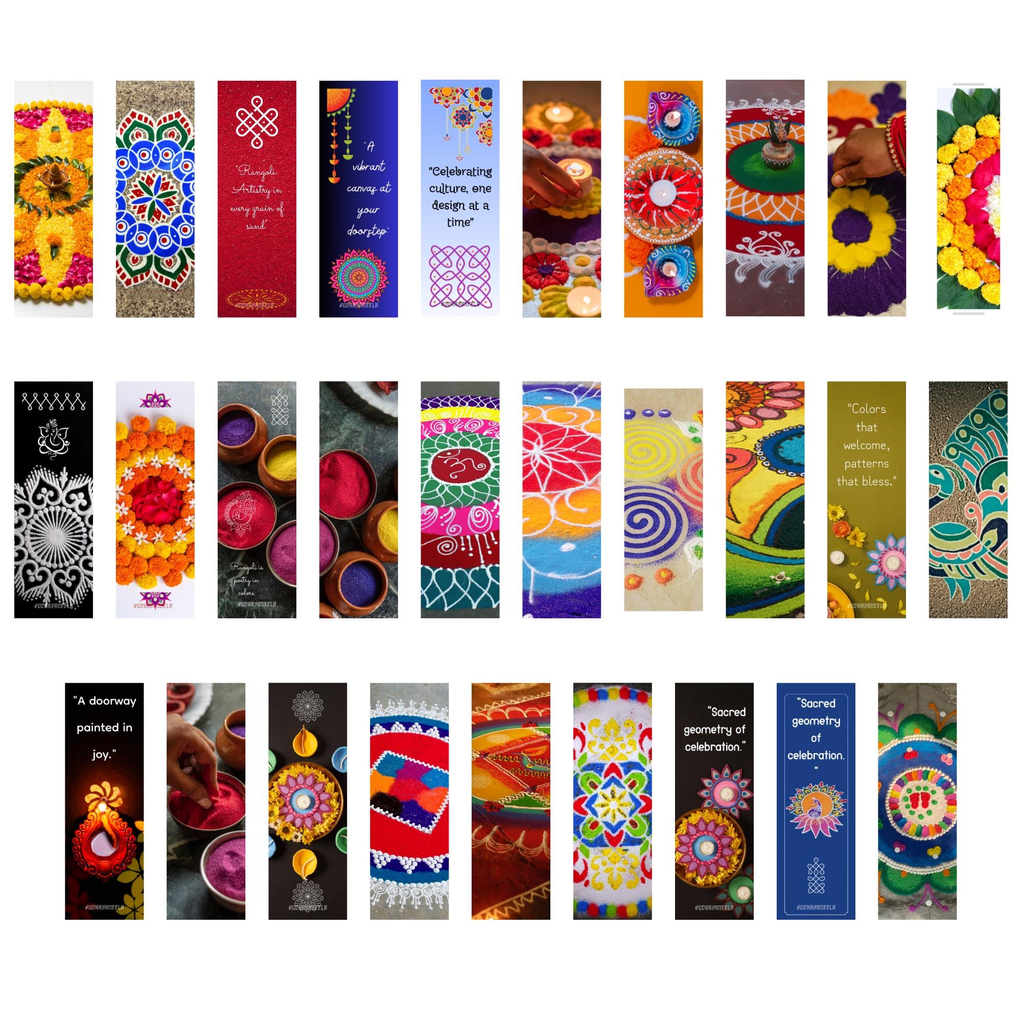 Rangoli Bookmarks: Vibrant Indian Designs (digital Download) - Etsy