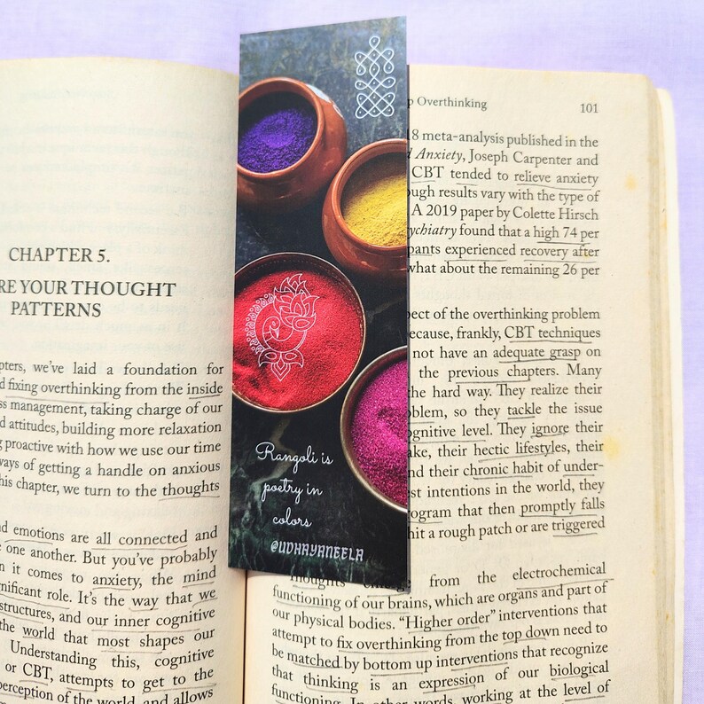 Rangoli Bookmarks Set: Vibrant Indian Art, Printable PDF, 1 Zip (2x6 ...