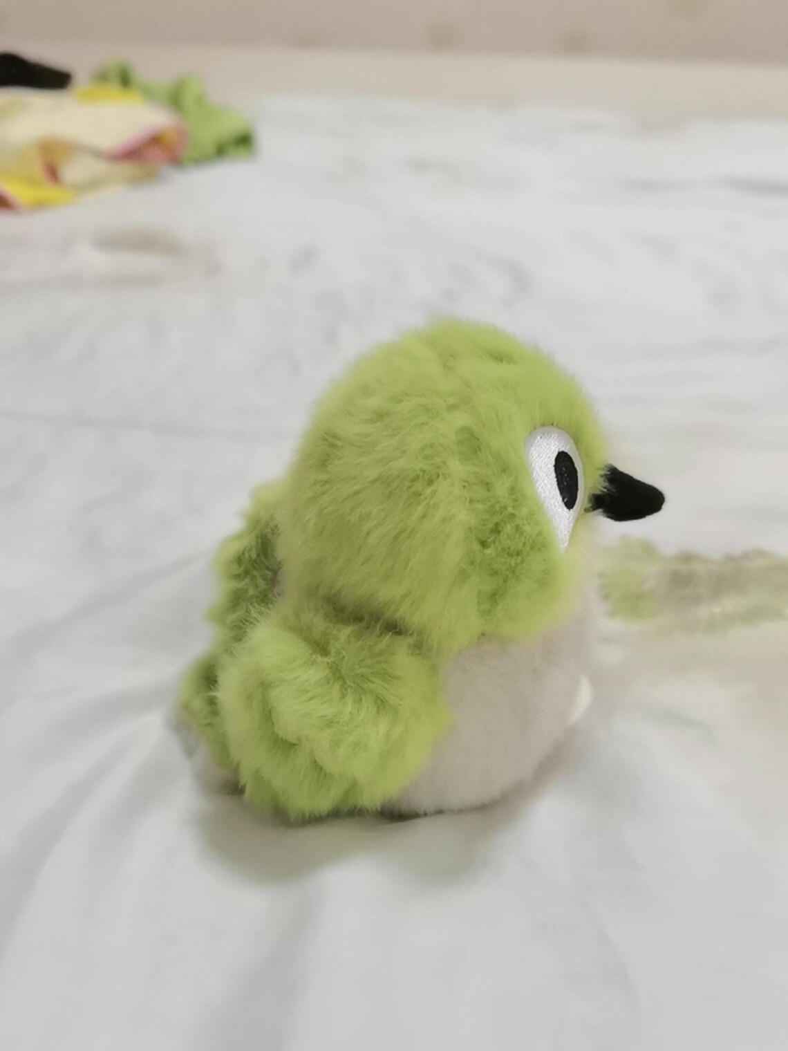 Cute Bird Plush Toy, Japanese White-eye Stuffed Animal, Kawaii Green ...