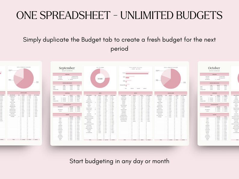 50/30/20 Budget Planner Google Sheets Monthly Weekly Paycheck Tracker ...
