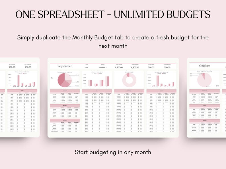 Monthly Budget Spreadsheet Google Sheets Tracker Personal Finance ...