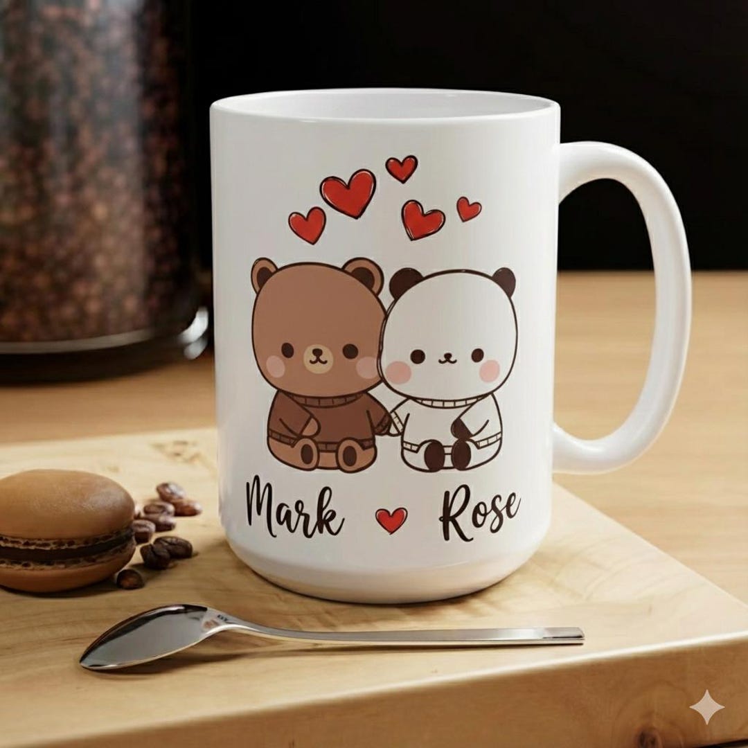 Personalized Dudu Bubu Coffee Mug Cute Bears Coffee Cup Birthday ...