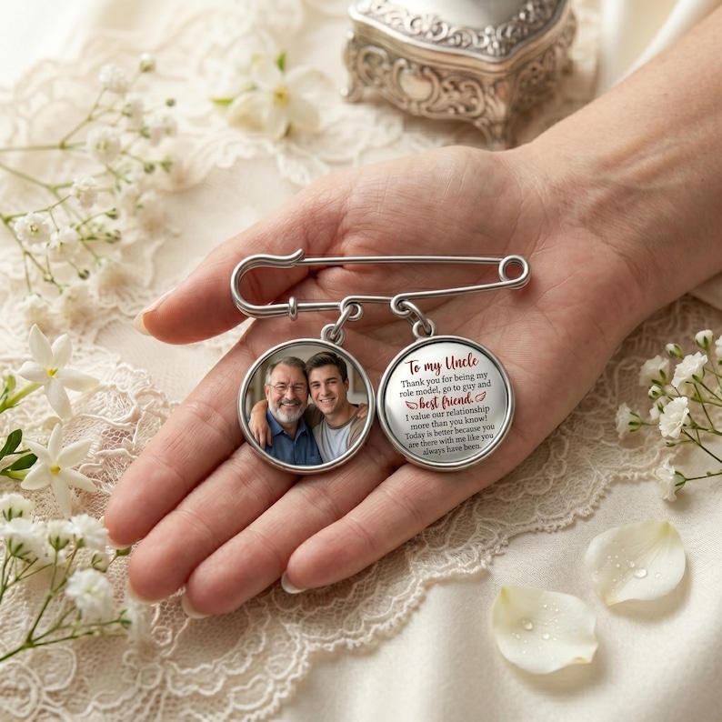 Personalized Wedding Photo Lapel Pins for Bride Groom,memorial Pin ...