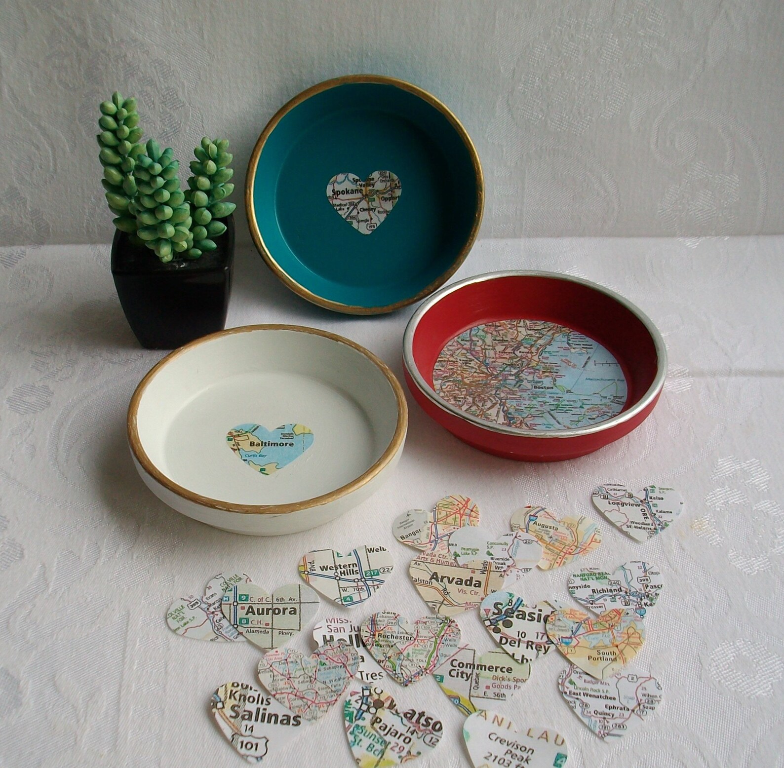 Memory Keepsake Dish Custom Personalized Gift Map Jewelry | Etsy