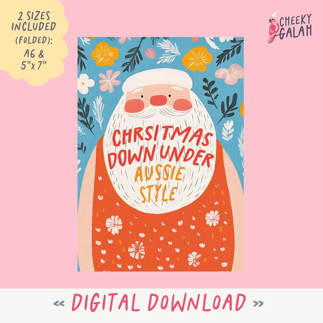 Christmas Down Under Australian Card Printable | Aussie Style | Funny ...